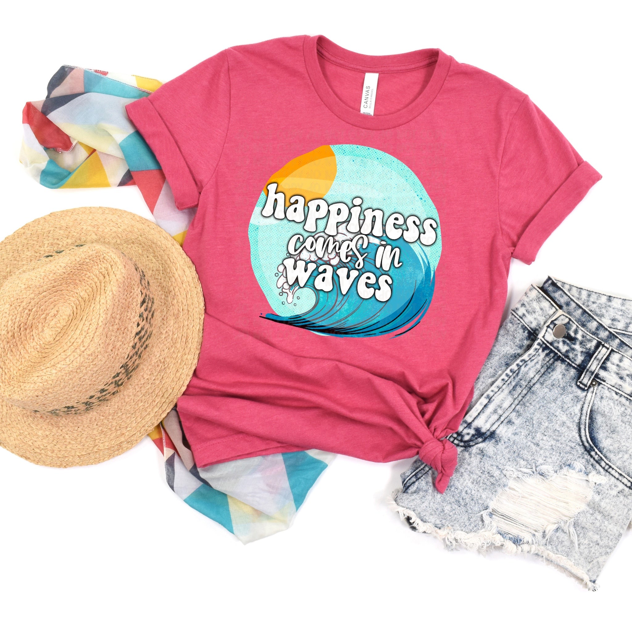 DTF TRANSFER Happiness Comes In Waves – BK Designs & Blanks DTF TRANSFER Happiness Comes In Waves – BK Designs & Blanks